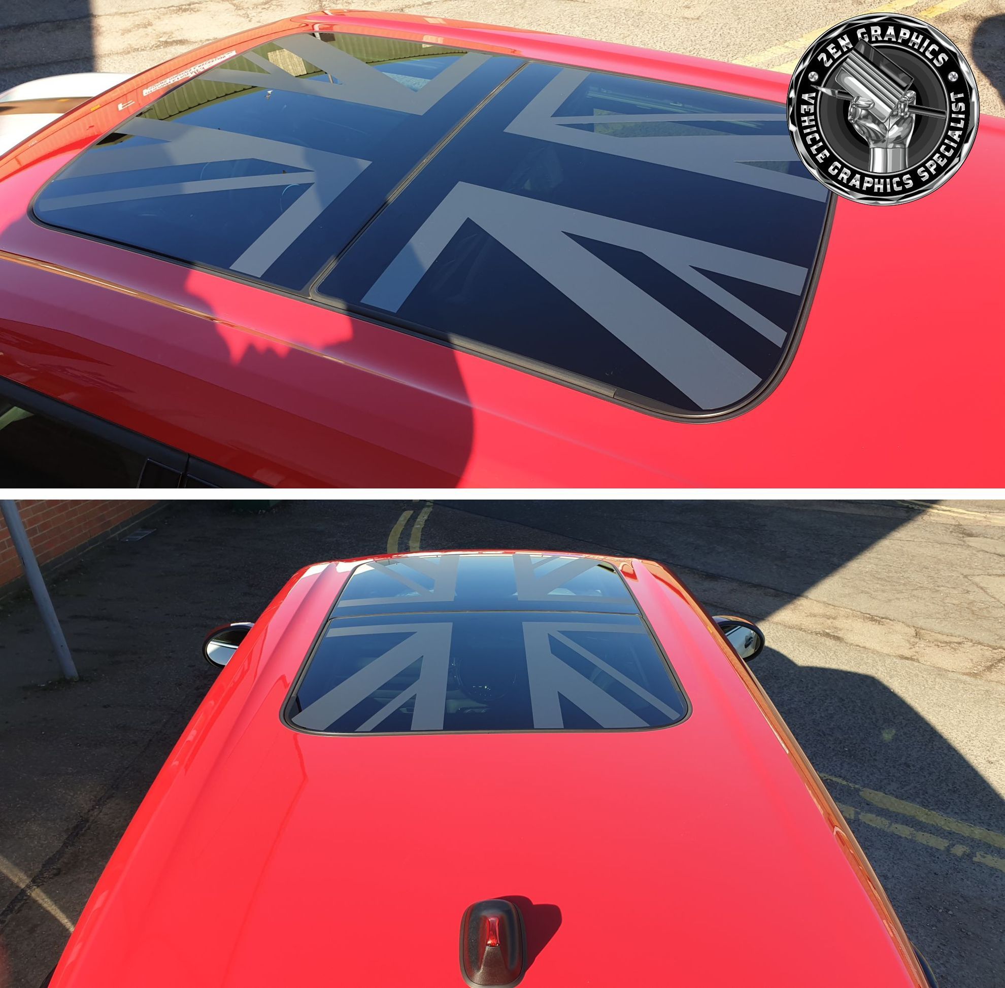 Zen Graphics - Mini F60 / F55 / F56 / F54 Union Jack panoramic Glass ...