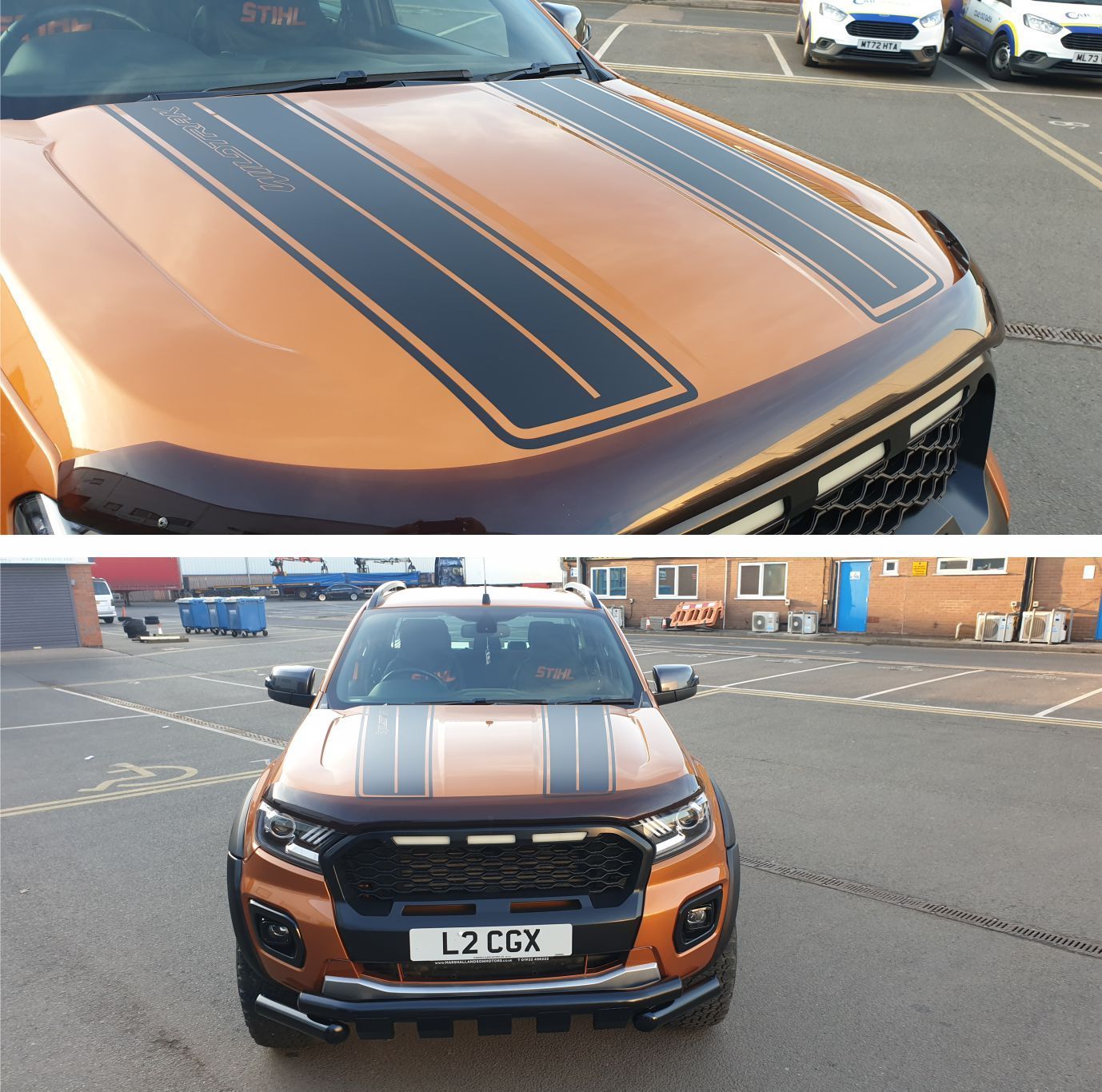 Zen Graphics - Ford Ranger Wildtrak side and Bonnet Stripes / Stickers