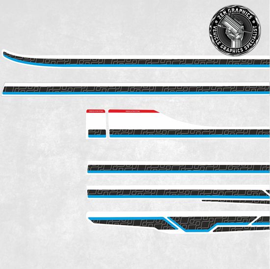 Zen Graphics - Ford Ranger 2022 onwards side Stripes Decals / Stickers