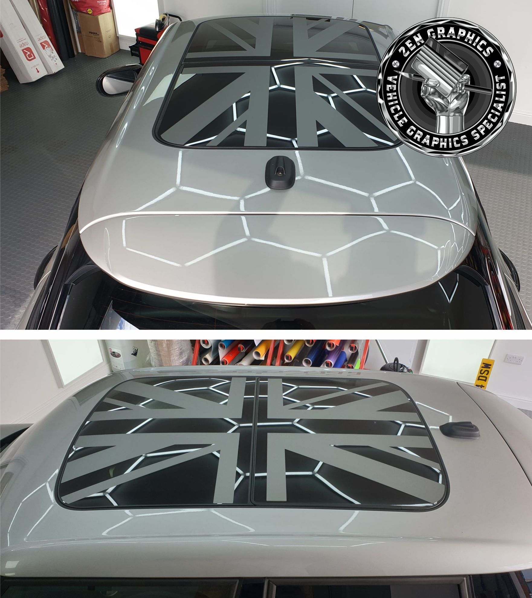 Zen Graphics - Mini F65 / F66 Panoramic Roof Black Jack Decal / Sticker