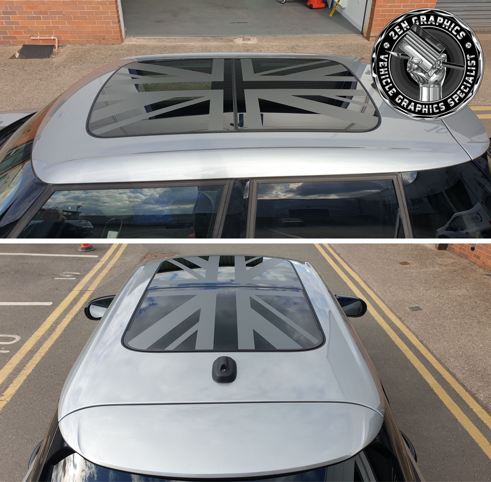 Zen Graphics - Mini F65 / F66 Panoramic Roof Black Jack Decal / Sticker