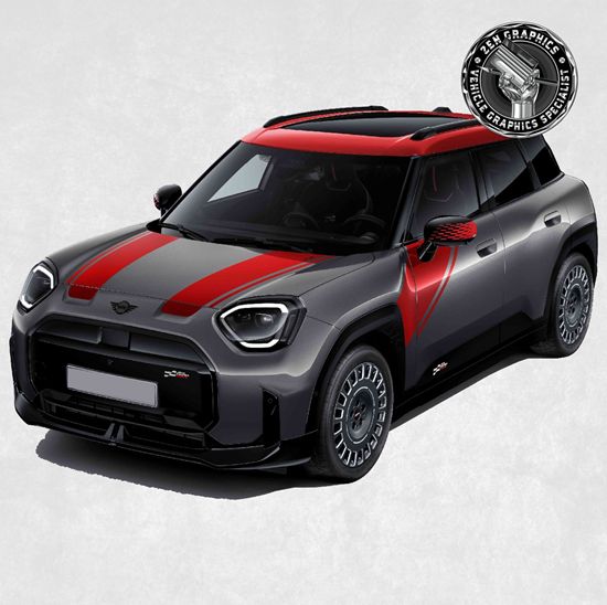 Zen Graphics - Mini J05 Aceman JCW Bonnet Stripes / Stickers