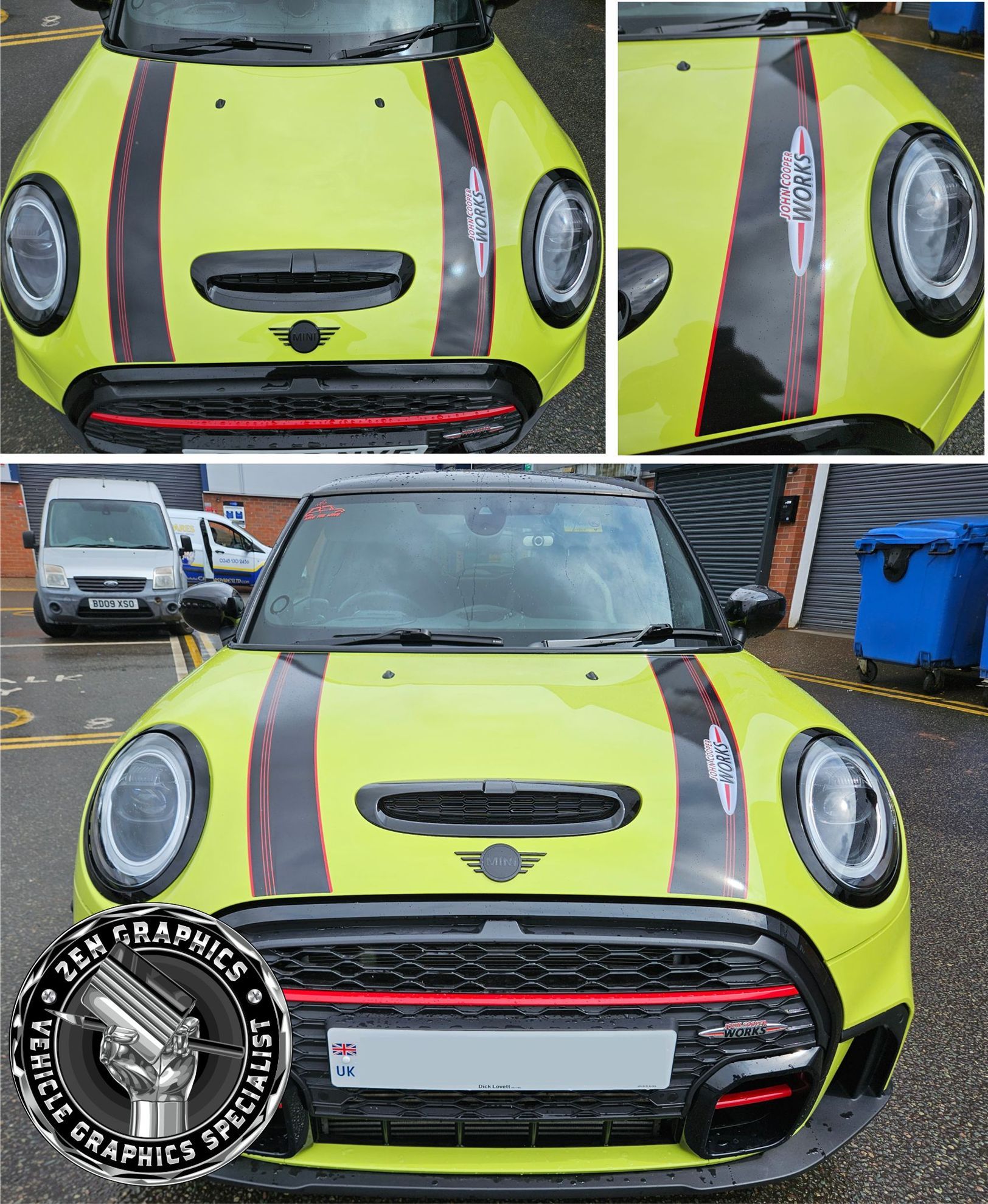 Zen Graphics - 1Mini F55 / F56 John Cooper Works Bonnet stripes