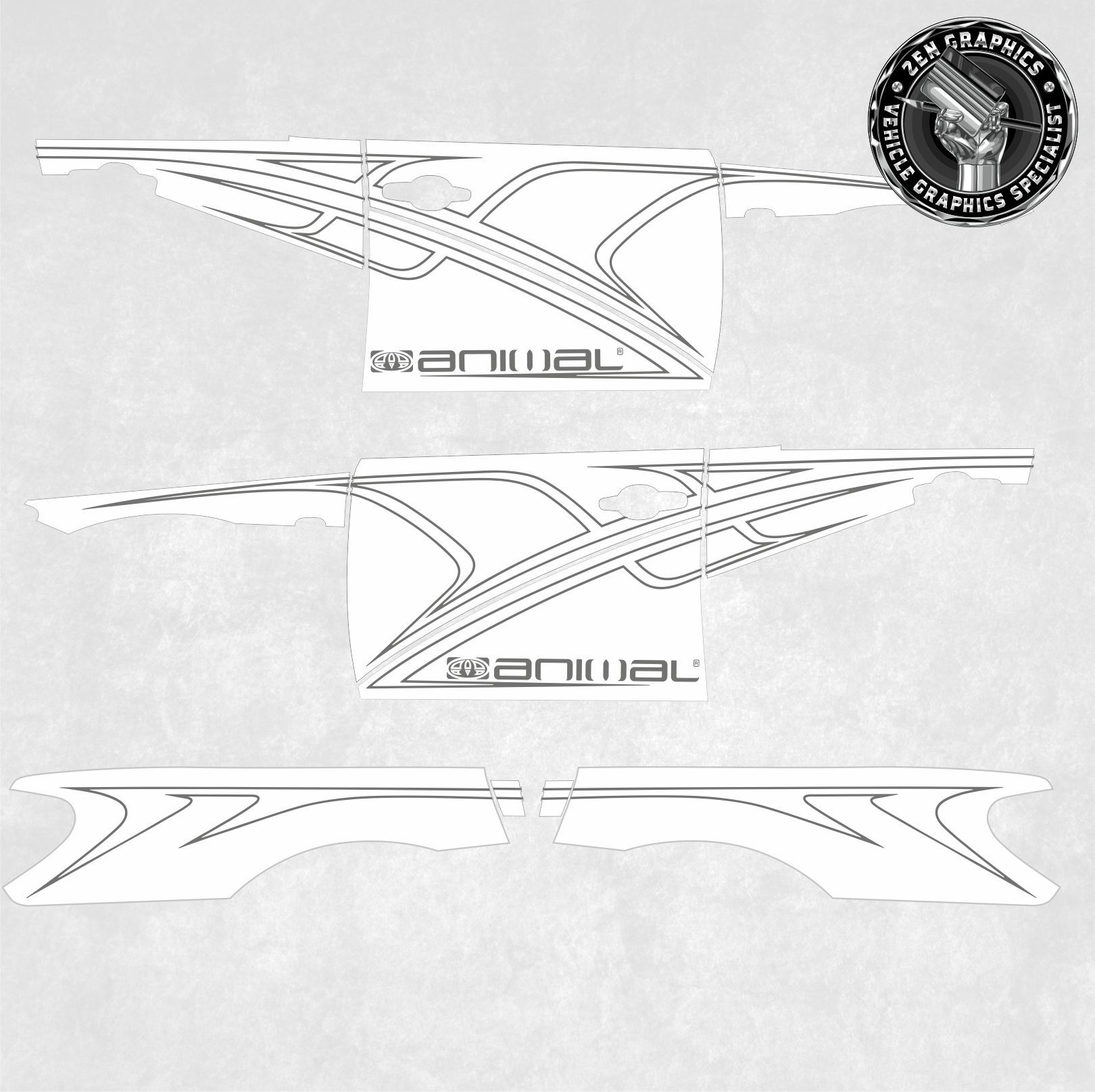Zen Graphics - Mitsubishi L200 2005 - 2015 Animal exact OEM side ...