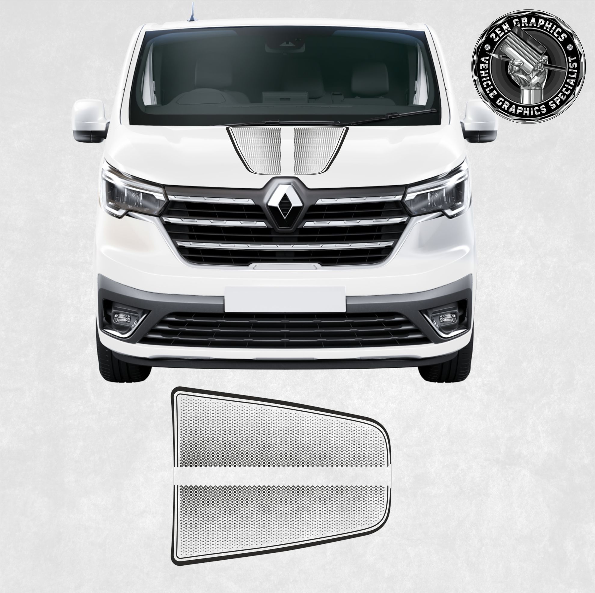 Zen Graphics - Renault Trafic Passenger Sports Bonnet Stripes