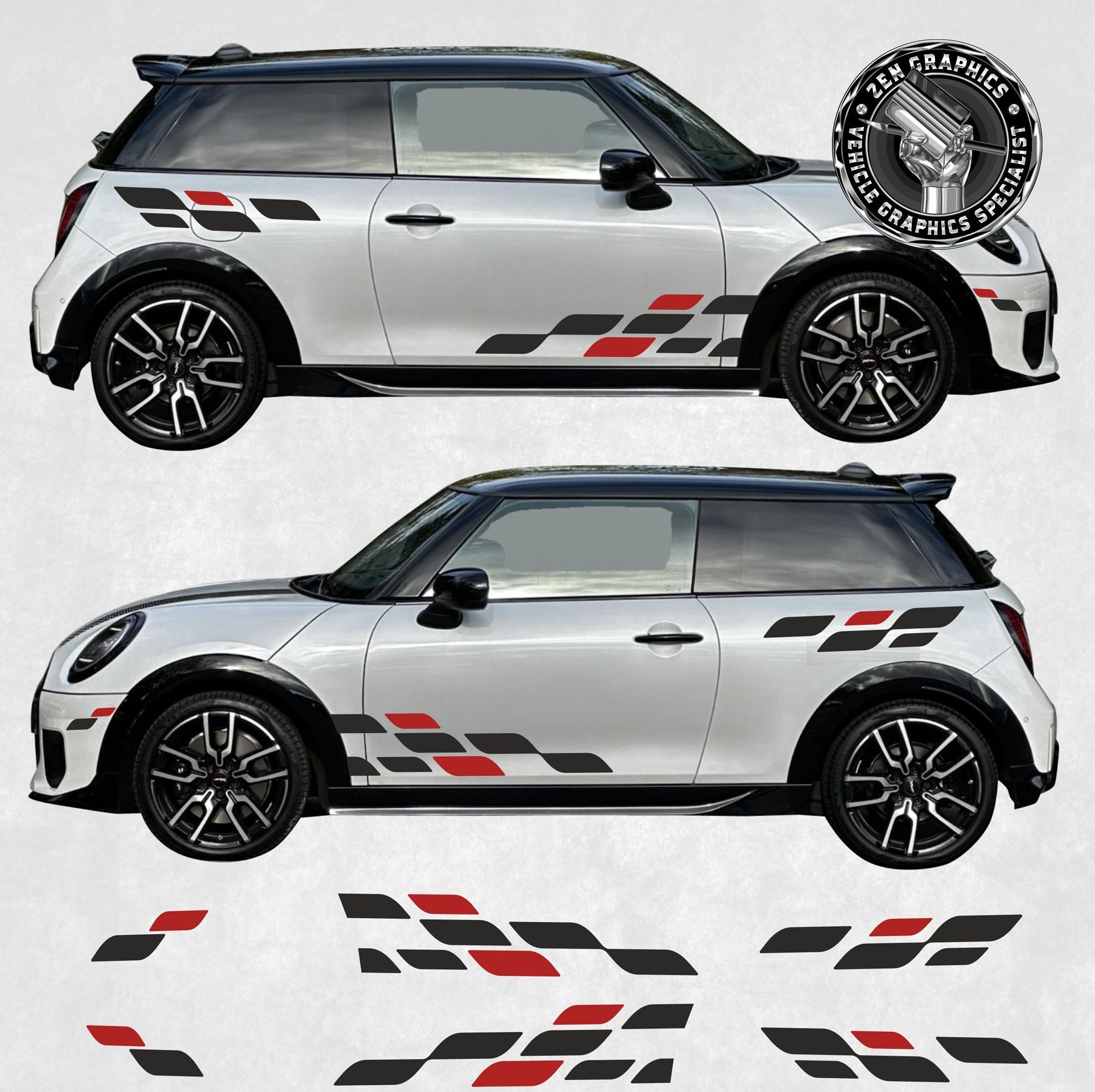 Zen Graphics - Mini F66 3 Door / F67 Cabriolet JCW side Graphics / Decals