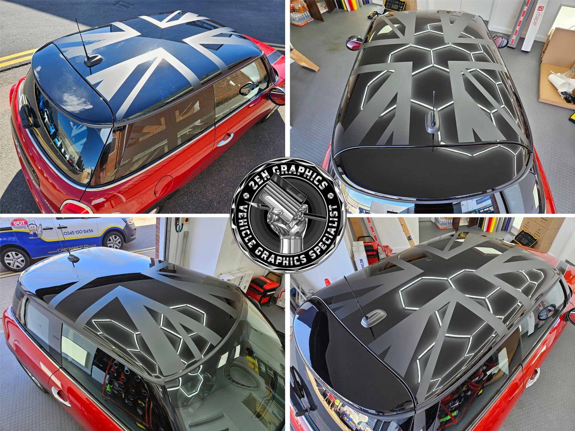 Zen Graphics - Mini F56 3 Door Union Jack Roof graphic / Sticker