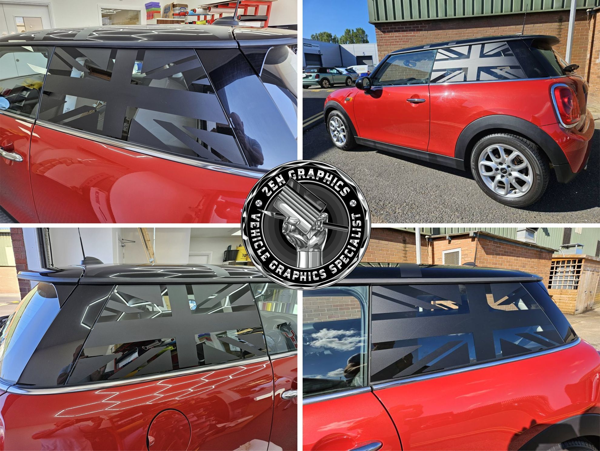 Zen Graphics - Mini F56 3 Door Union Jack side quarter Glass Decals ...