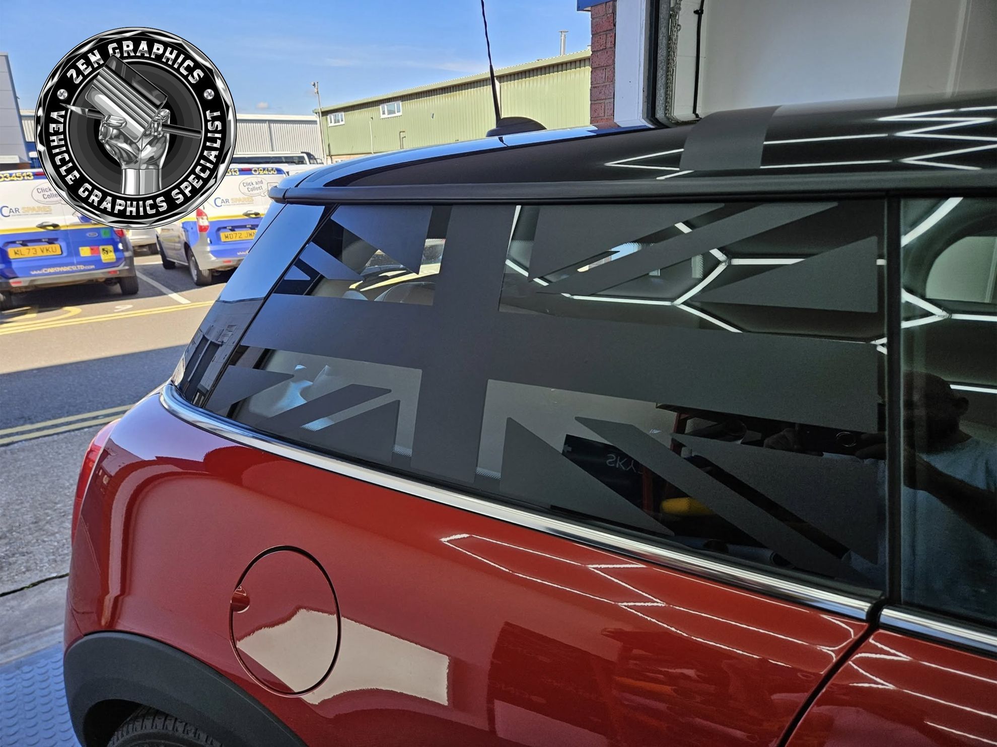 Zen Graphics - Mini F56 3 Door Union Jack side quarter Glass Decals ...