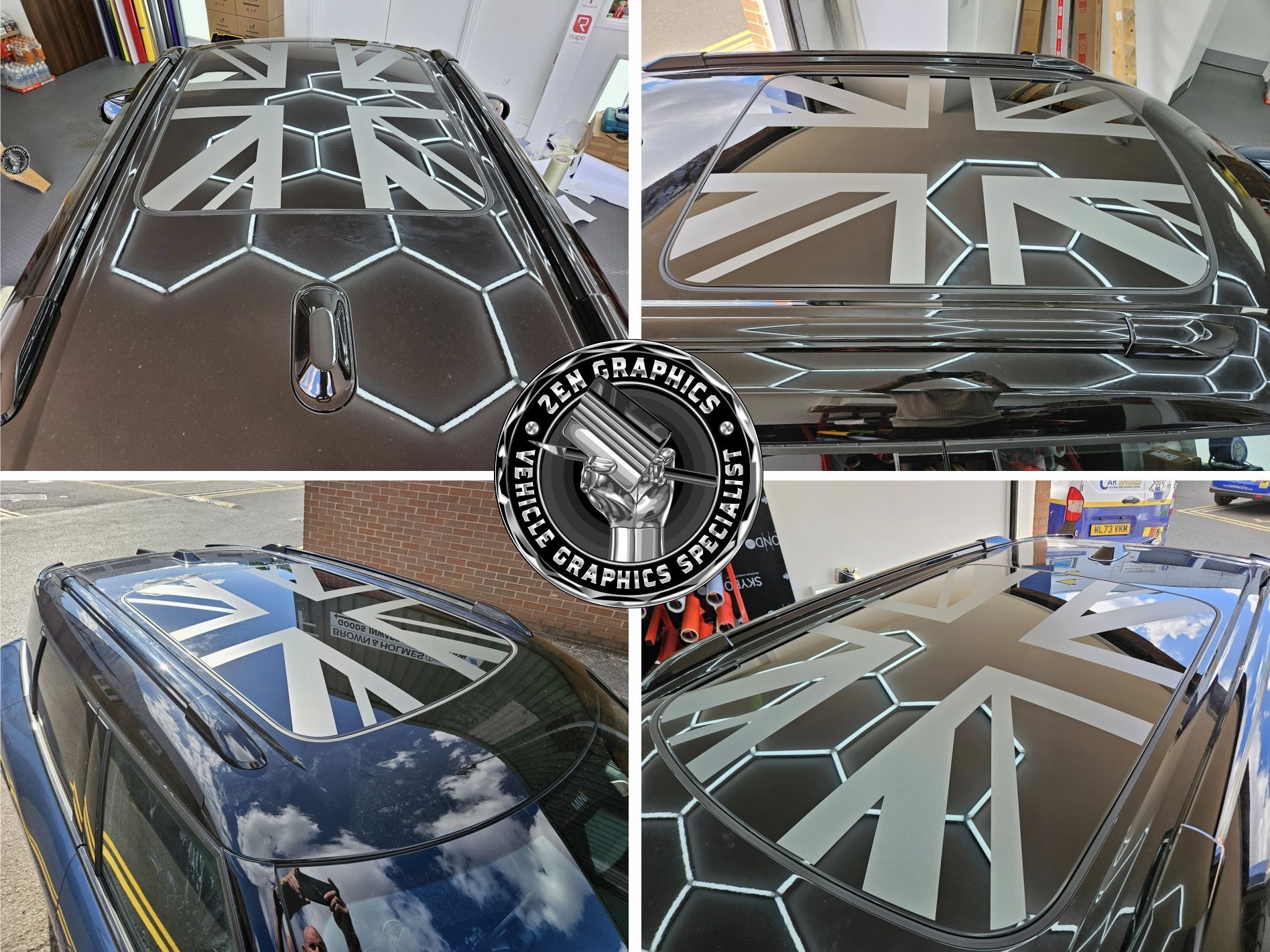 Zen Graphics - Mini J05 Aceman Panoramic Roof Night Jack Decals / Stickers