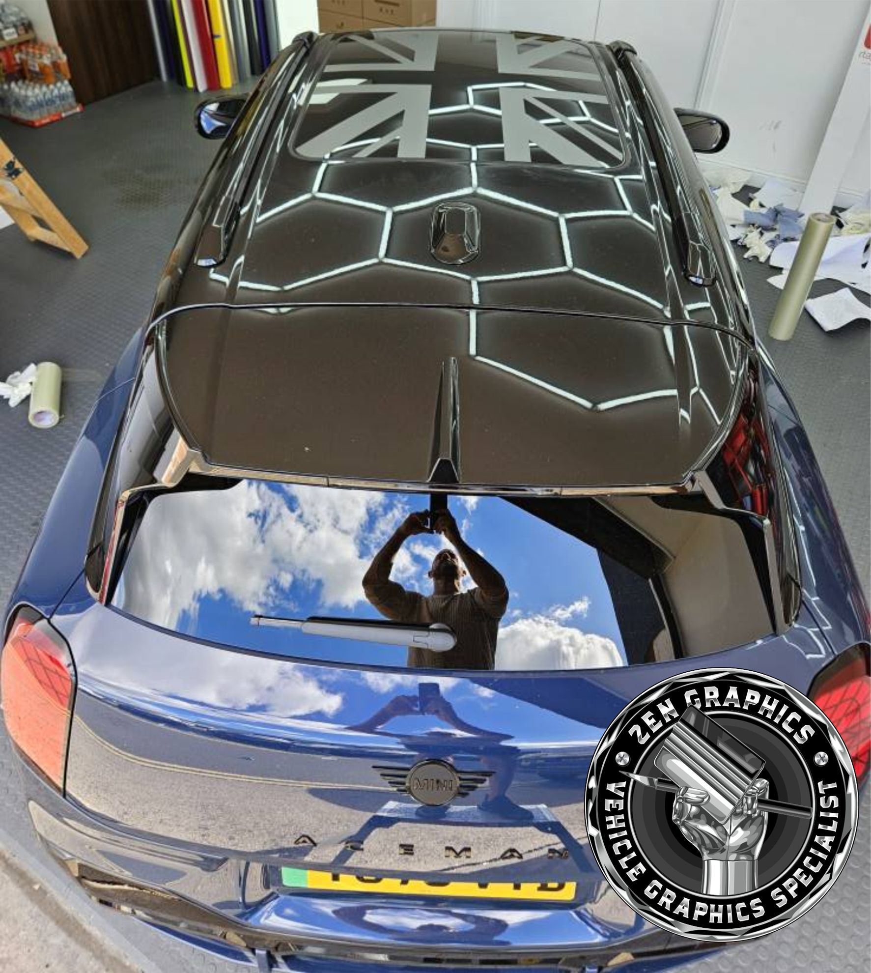 Zen Graphics - Mini J05 Aceman Panoramic Roof Night Jack Decals / Stickers