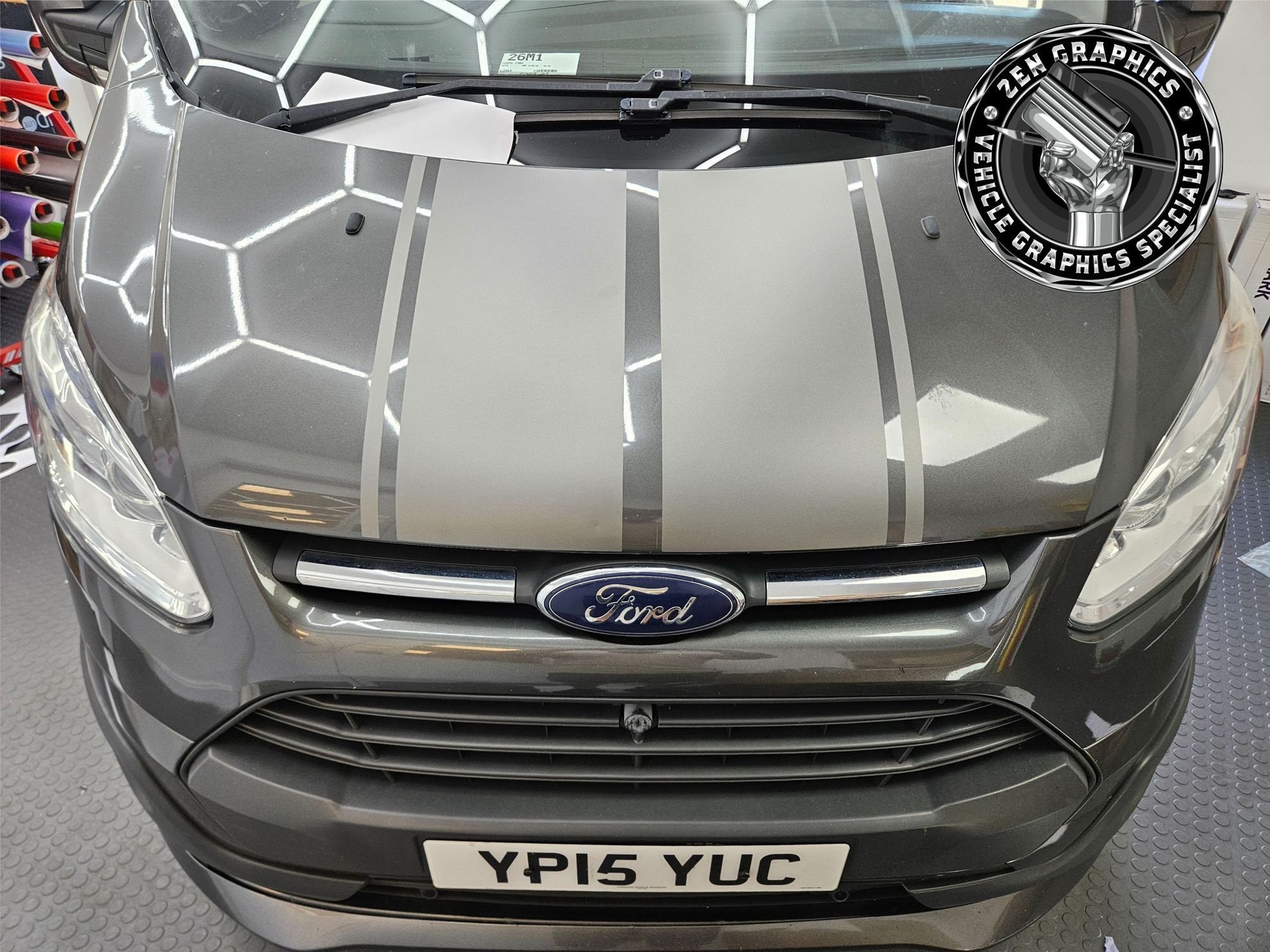 Zen Graphics - Transit Custom 2013- 18 Bonnet, side and rear Stripes ...