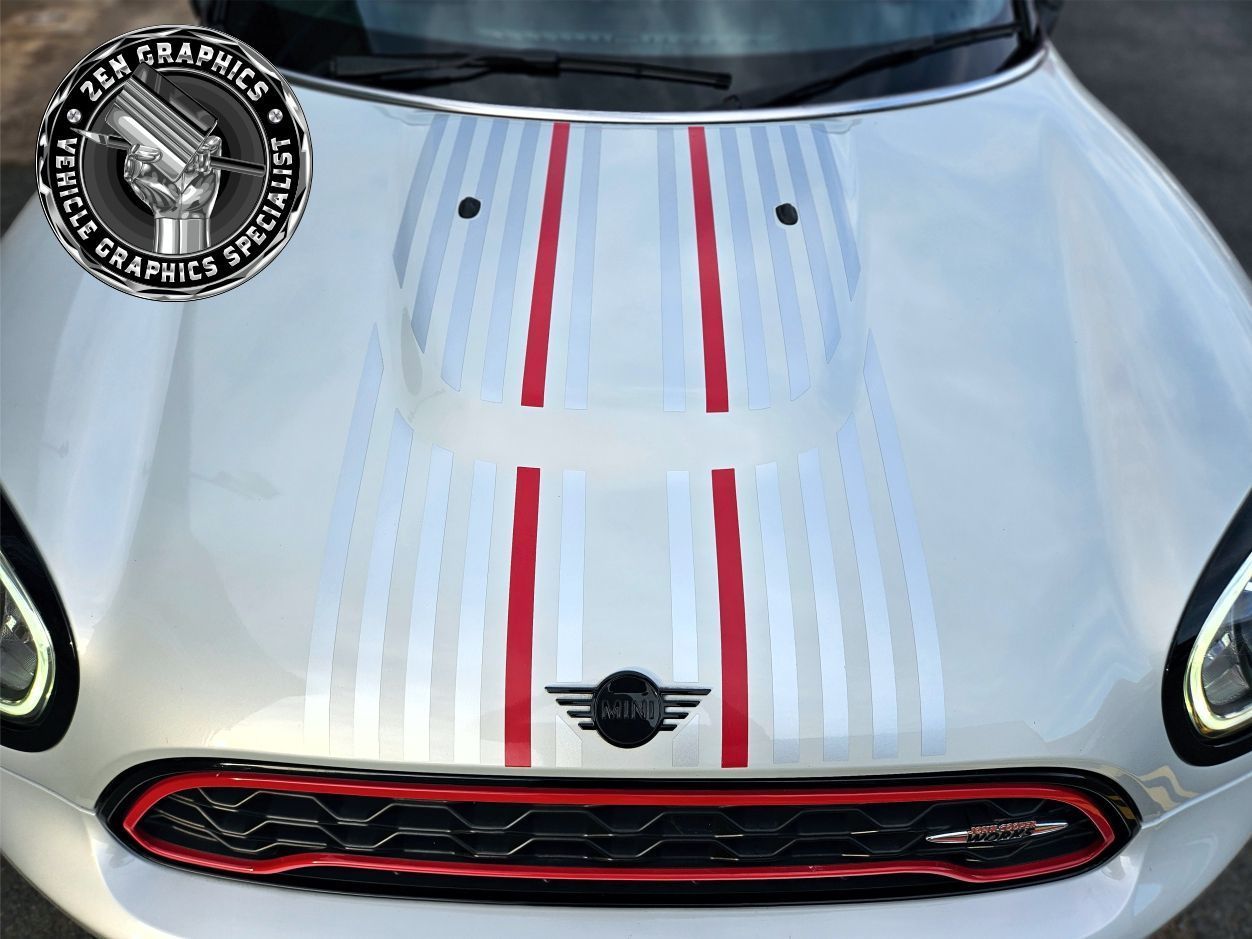 Zen Graphics - Mini F60 Countryman JCW 306 HP Bonnet Stripes
