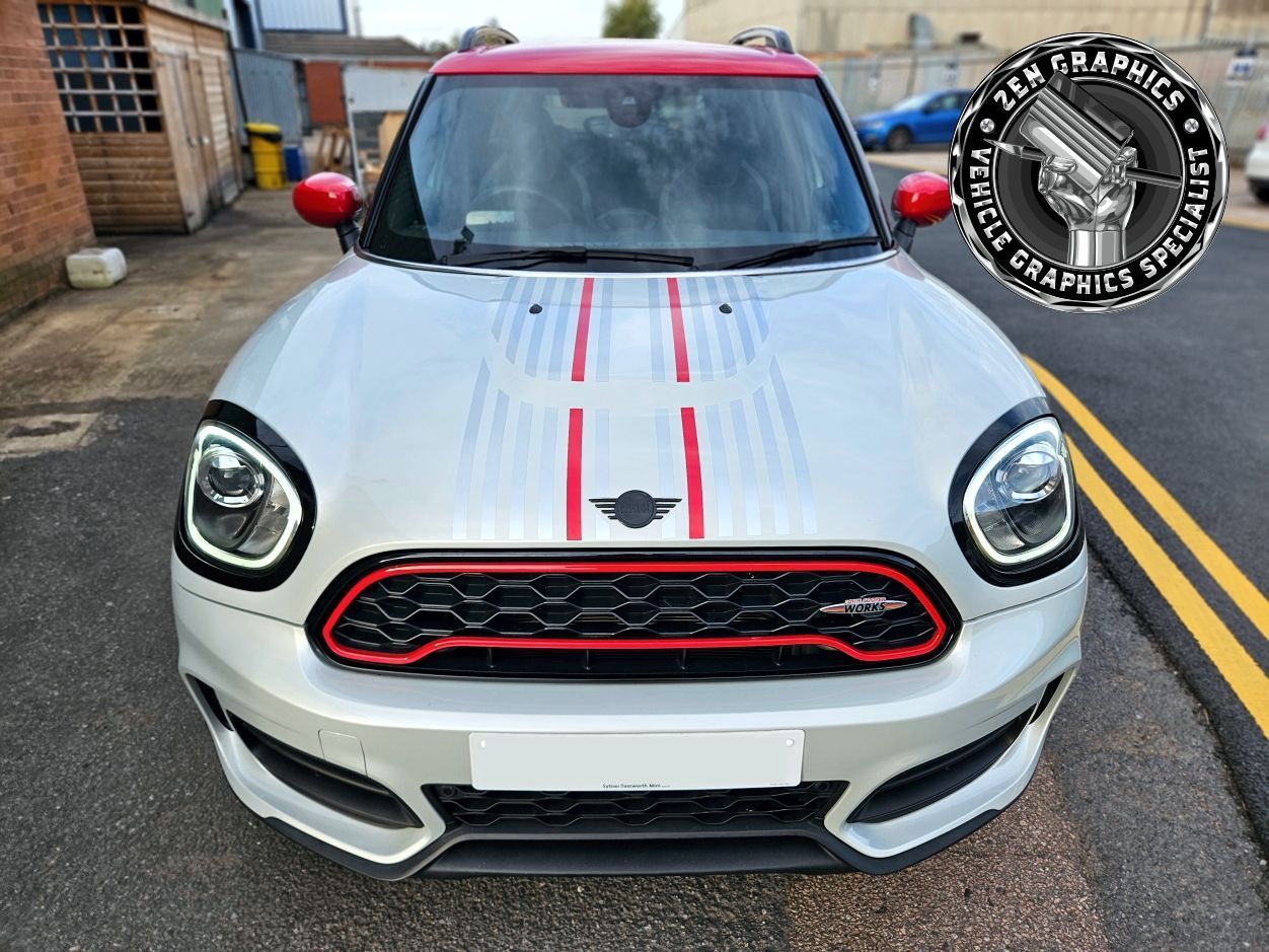 Zen Graphics - Mini F60 Countryman JCW 306 HP Bonnet Stripes