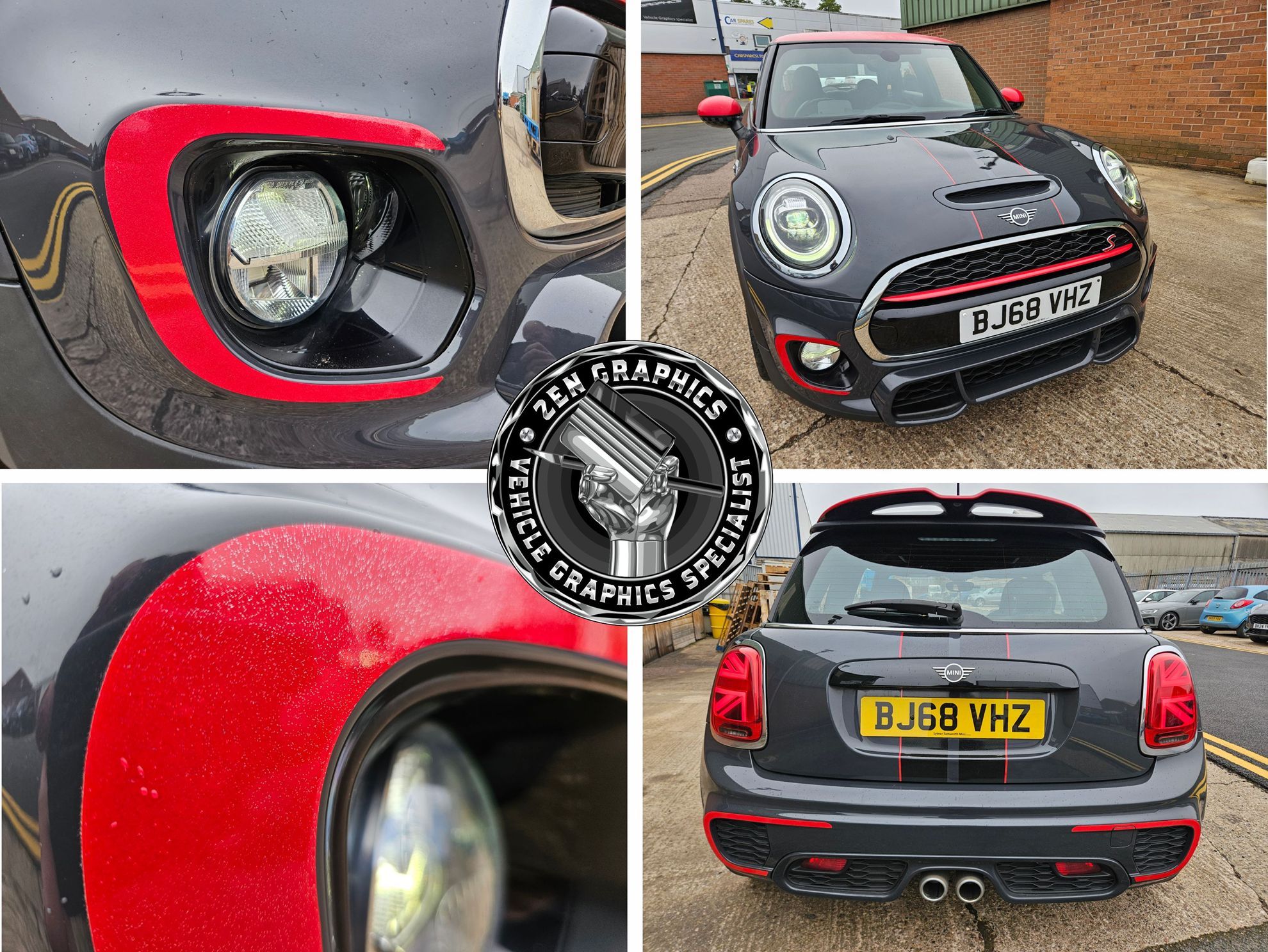 Zen Graphics - Mini F56 3 Door LCi Dual Sport Stripes and Bumper Accents