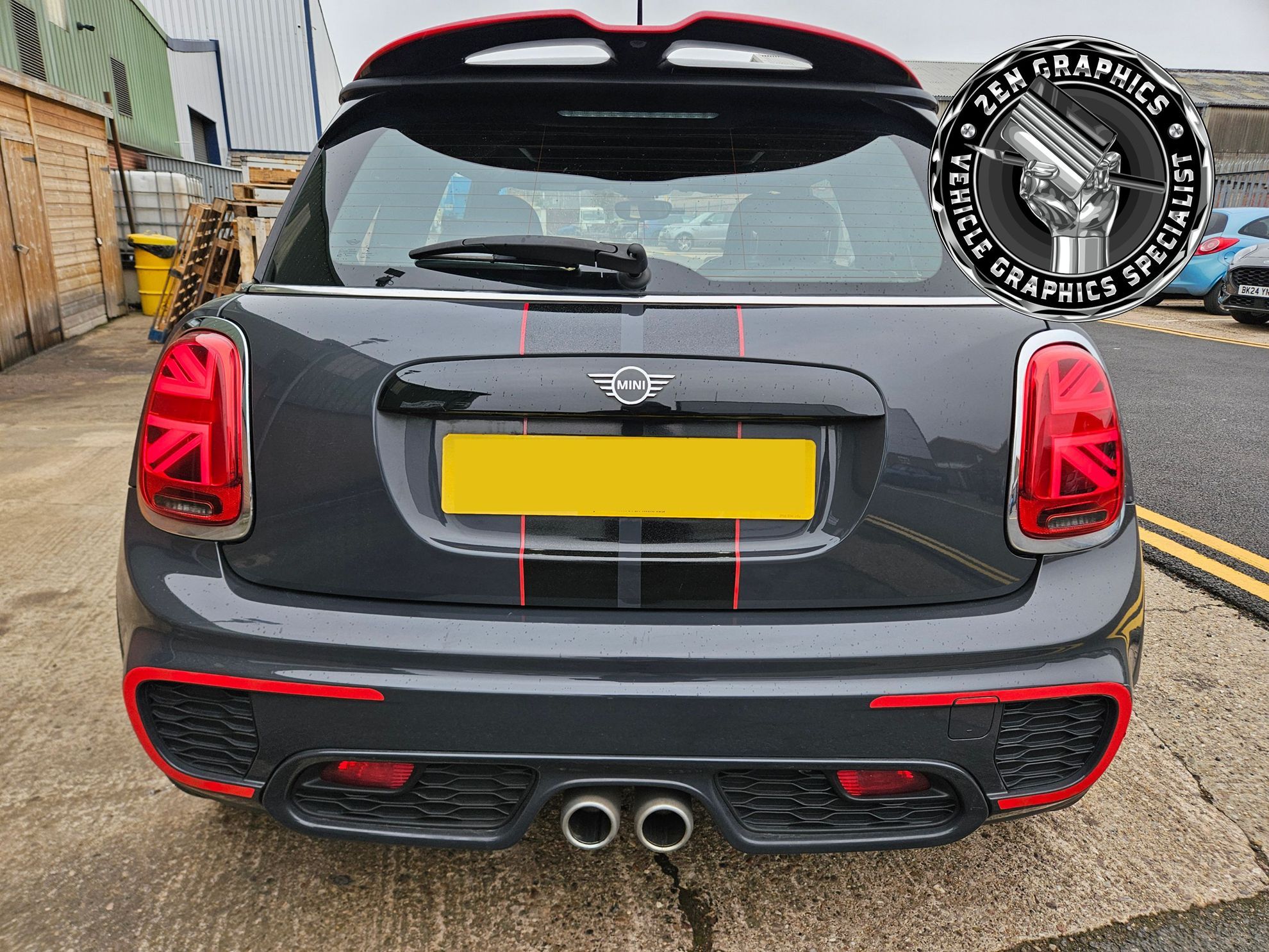 Zen Graphics - Mini F56 3 Door LCi Dual Sport Stripes and Bumper Accents