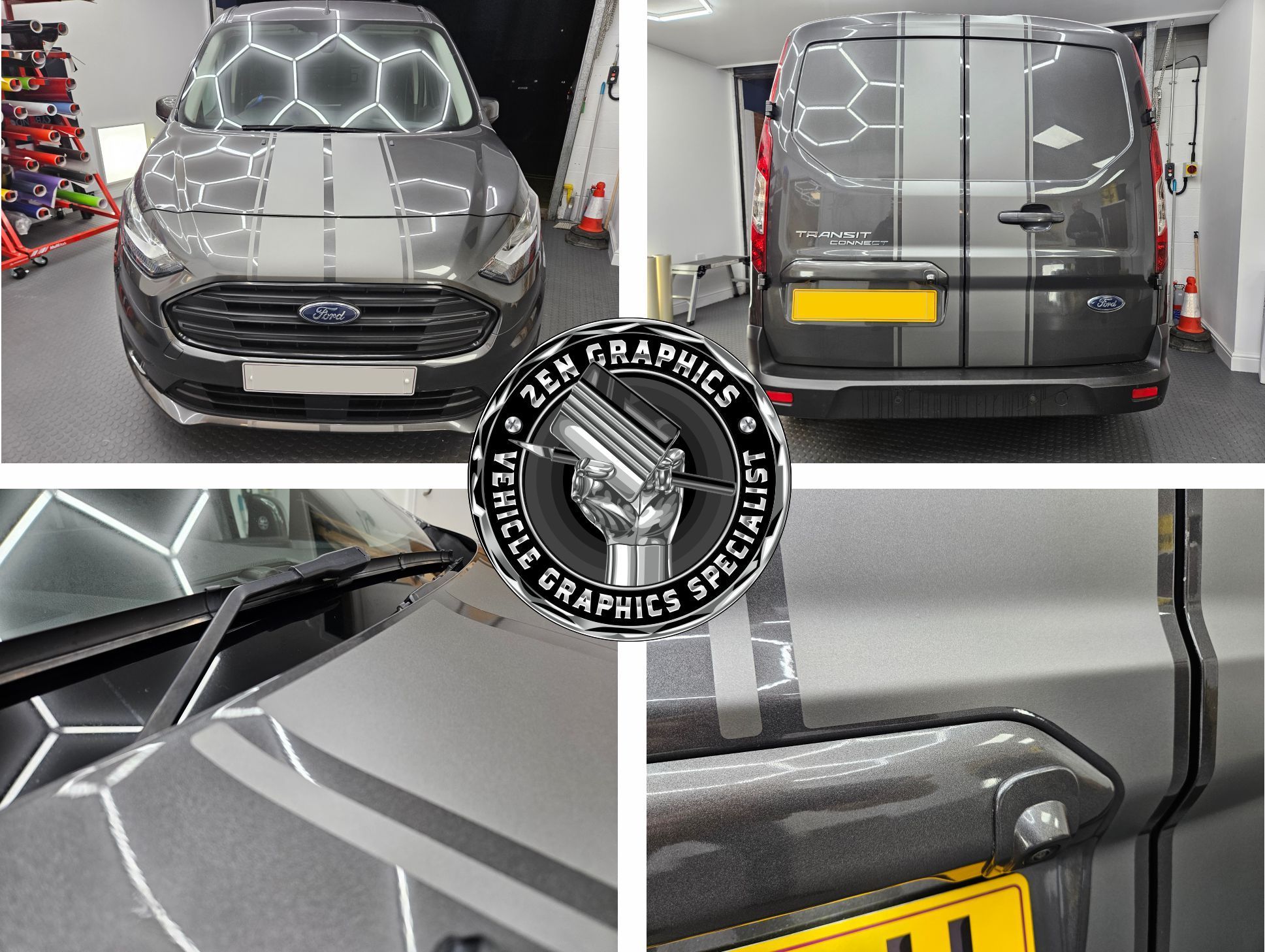 Zen Graphics - Transit Connect front and rear Stripes / Stickers Exact ...