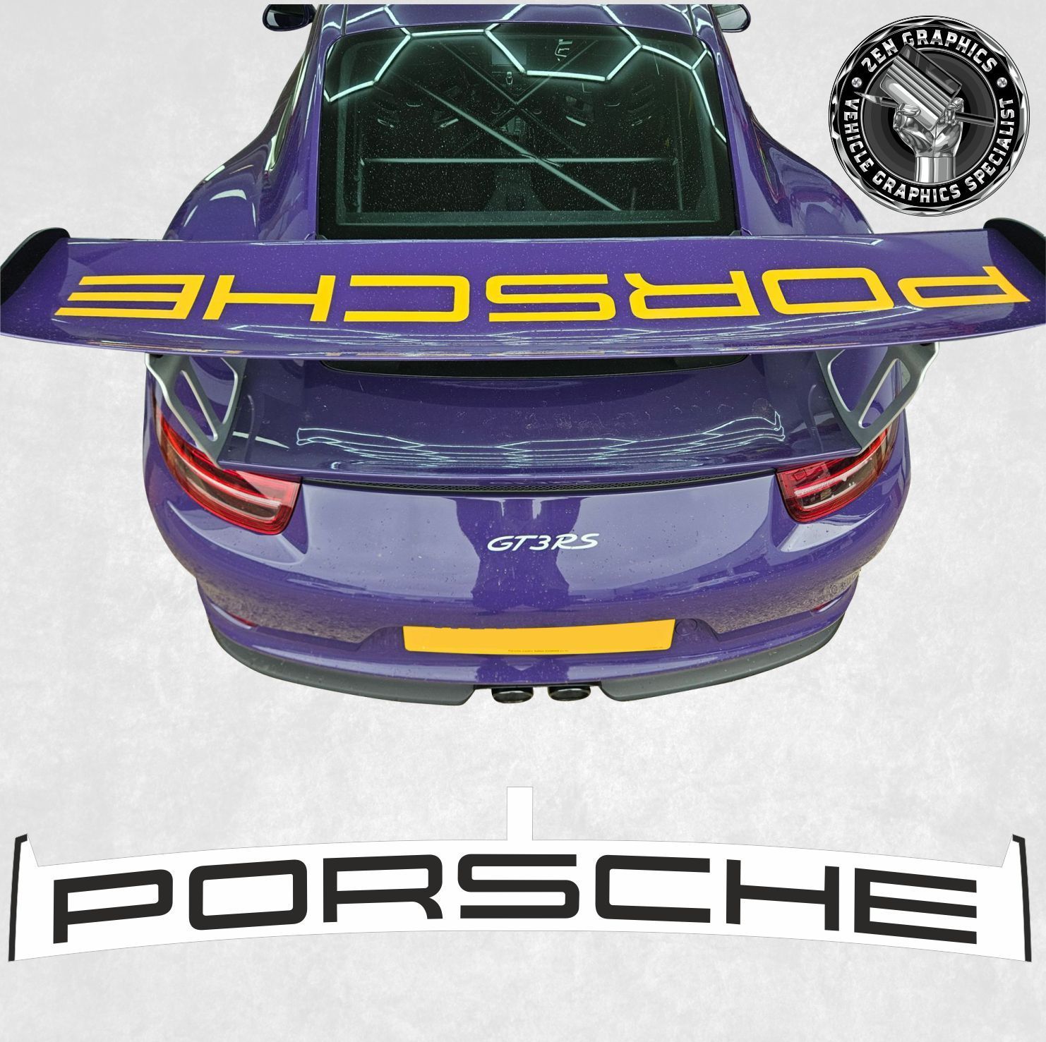 Zen Graphics - 991 GT3 RS Weissach rear Wing Decal / Sticker